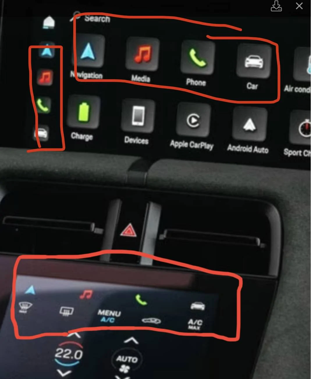 Rearrange Icons Lower Center Screen? | TaycanForum -- Porsche Taycan ...