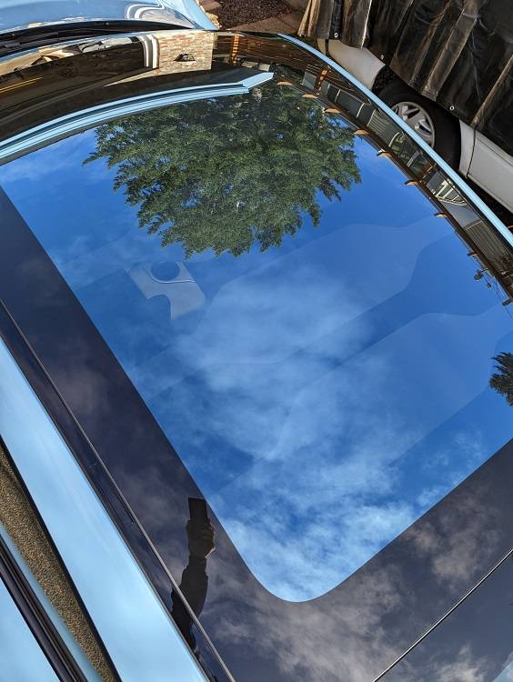 Panoramic roof with Variable Light Control (VLC) Pictures | TaycanForum ...