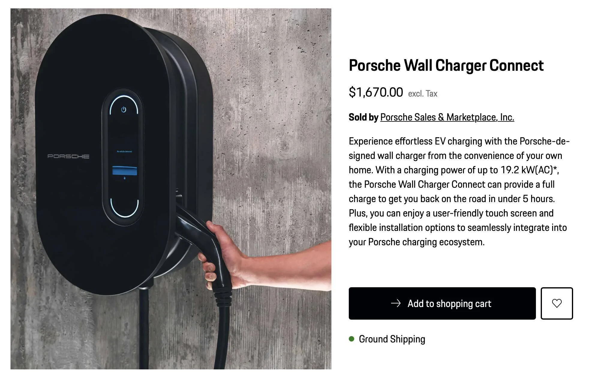 Porsche Wall Charger Connect $1,200 plus shipping | TaycanForum ...