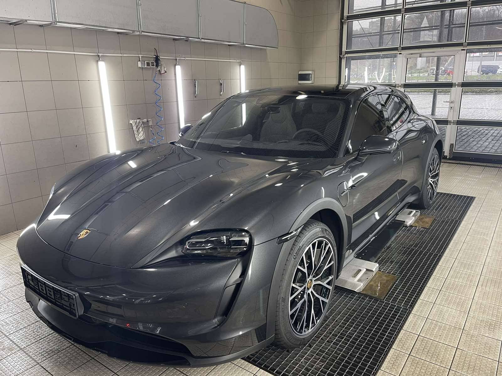 Taycan CT 4 Volcano Grey gets wrapped in matte anti-gravel film ...
