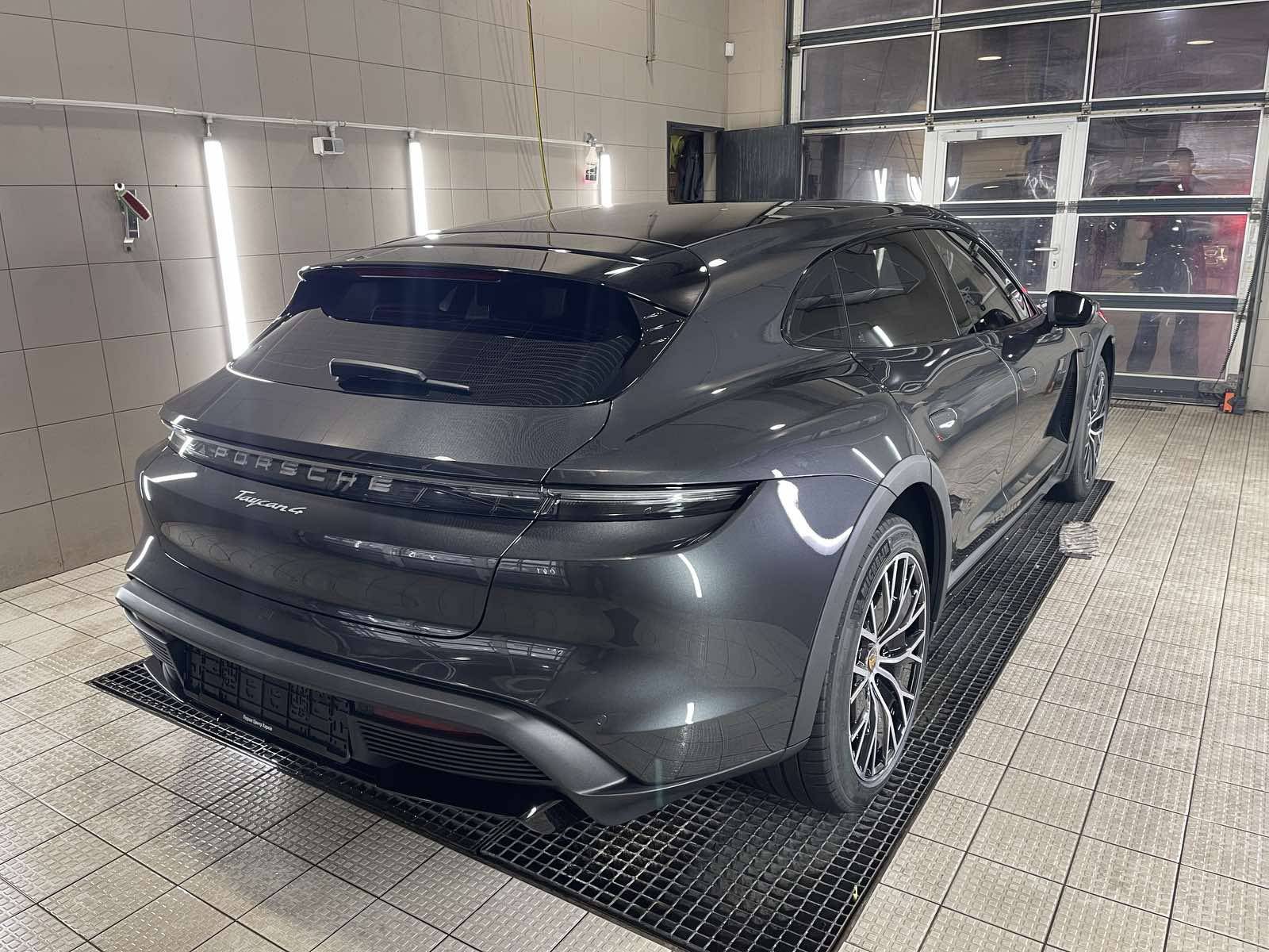 Taycan CT 4 Volcano Grey gets wrapped in matte anti-gravel film ...