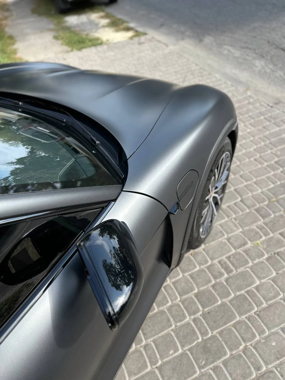Taycan CT 4 Volcano Grey gets wrapped in matte anti-gravel film ...