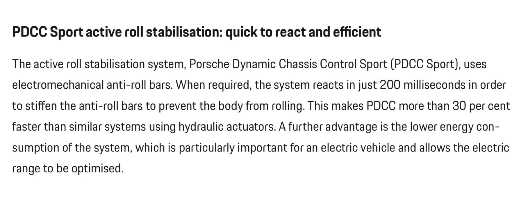 PDCC vs PDCC Sport - is it the same? | TaycanForum -- Porsche Taycan ...