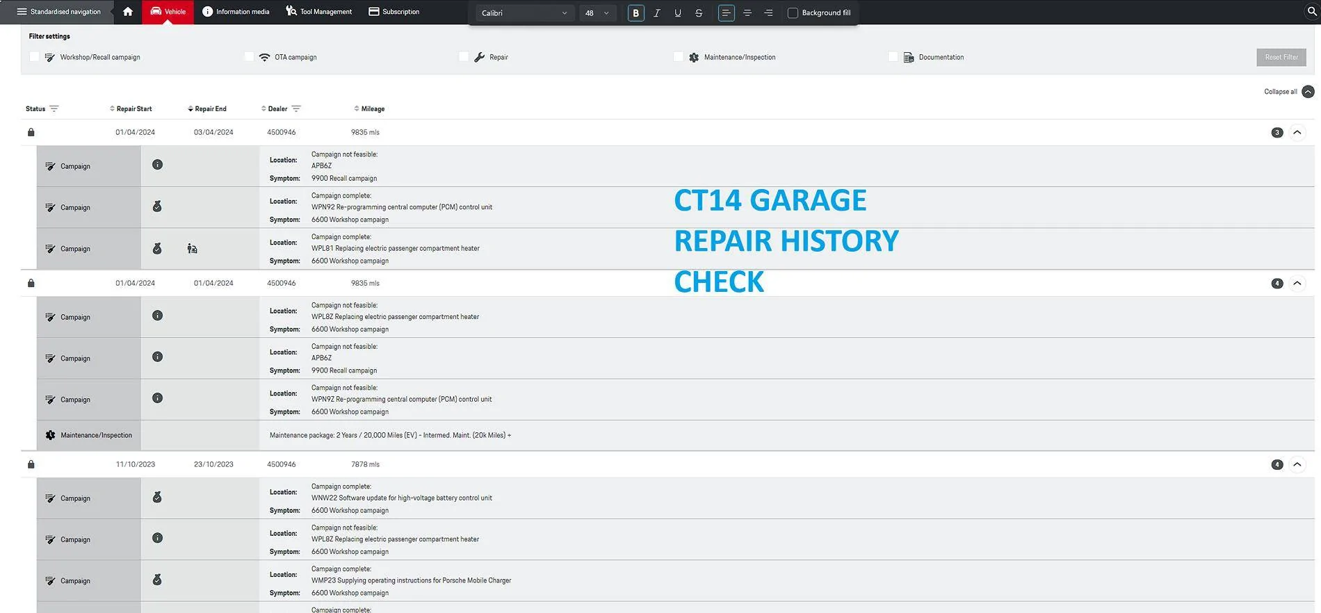 [FREE] CAMPAIGN RECALL AND SERVICE HISTORY CHECK - Rennlist - Porsche ...