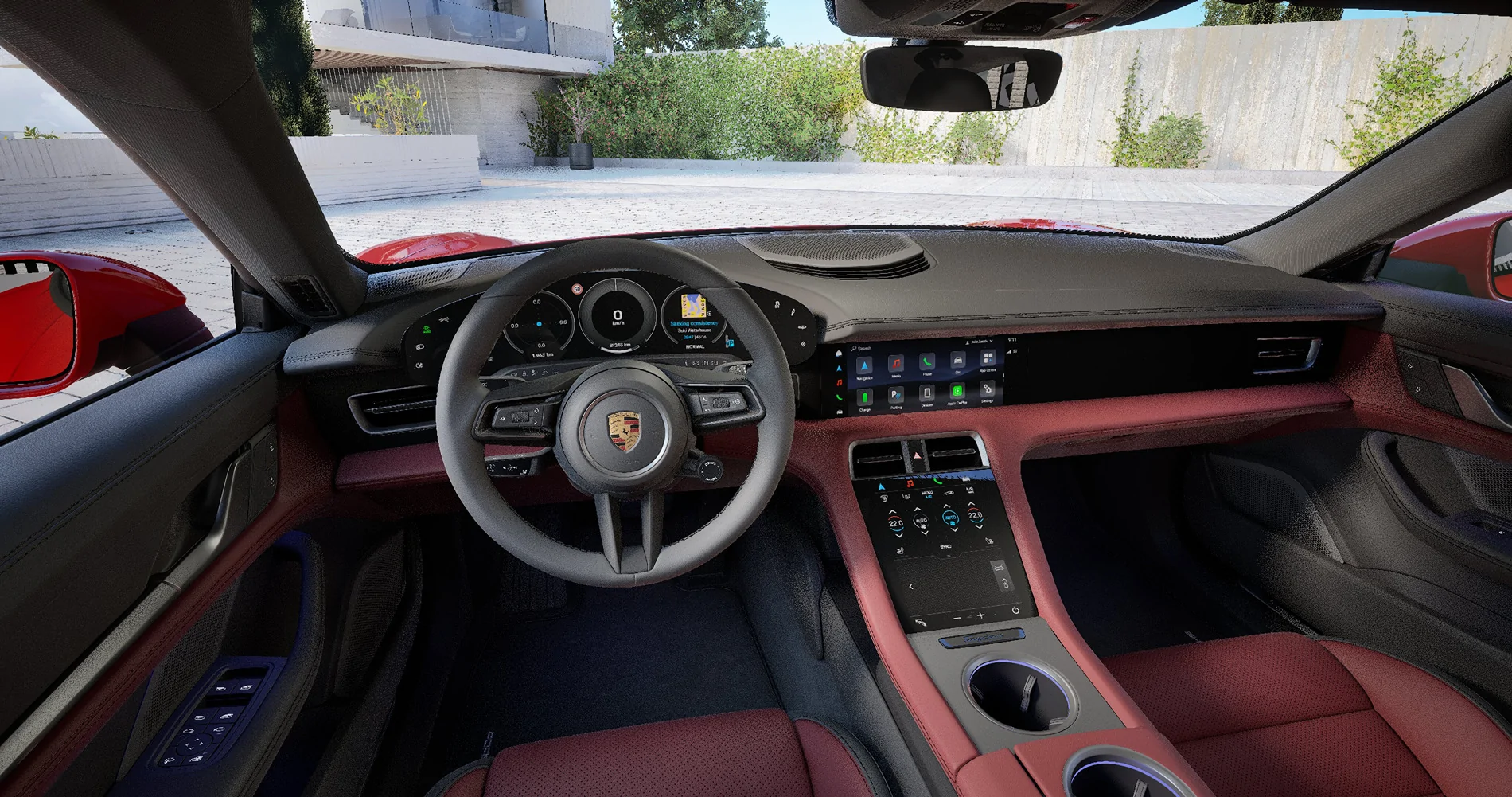 Guards Red Exterior / Black-Red Interior | TaycanForum -- Porsche ...