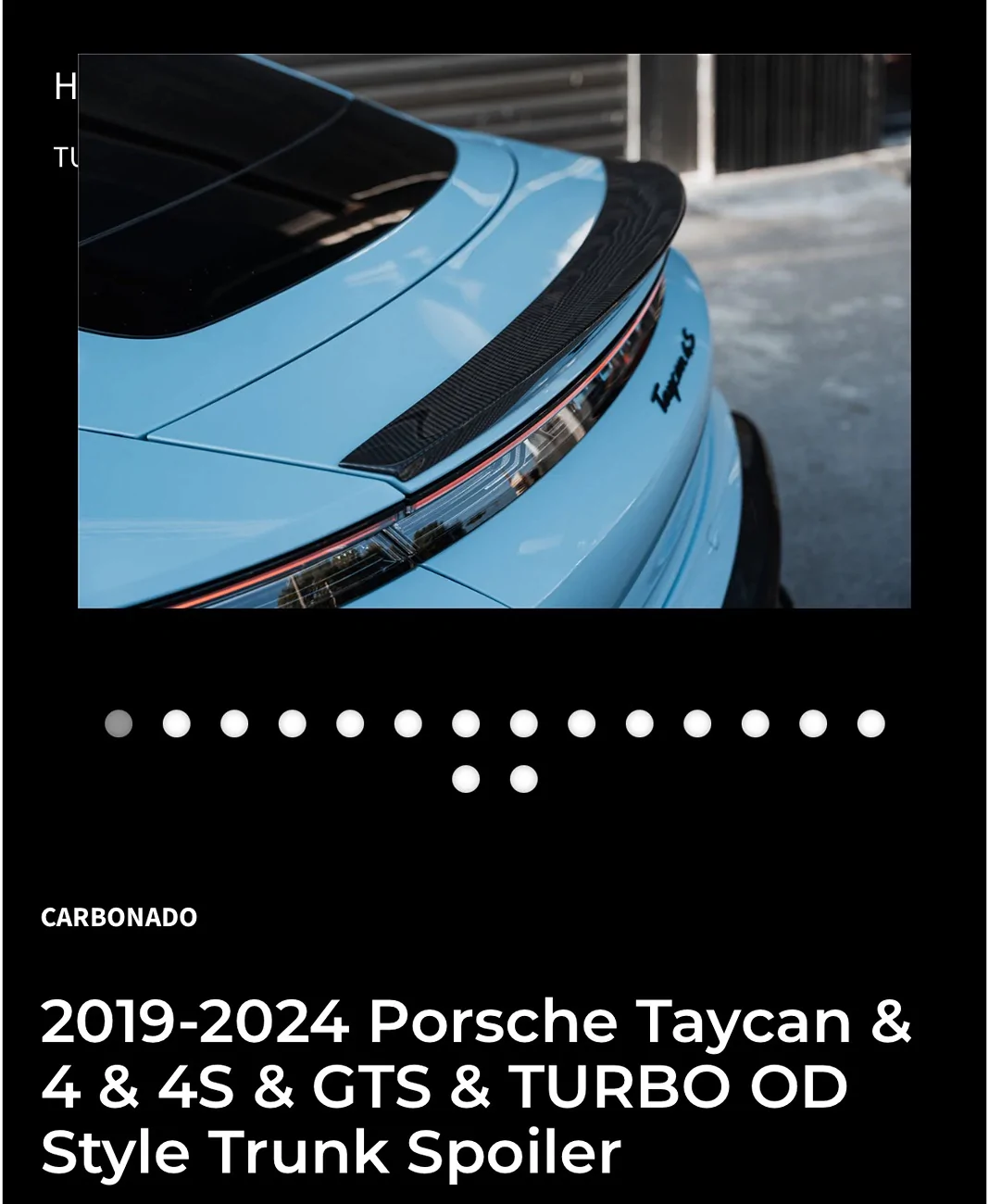 CARBONADO 2019-2024 Porsche Taycan & 4 & 4S & GTS & TURBO OD Style ...
